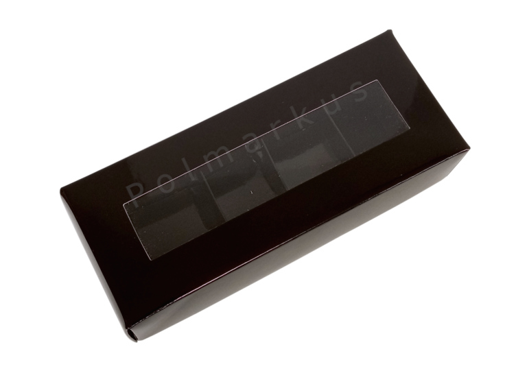 Pudełko na 4 praliny czarne z przykrywką 18x7x4,2 cm opak. 10 szt ...