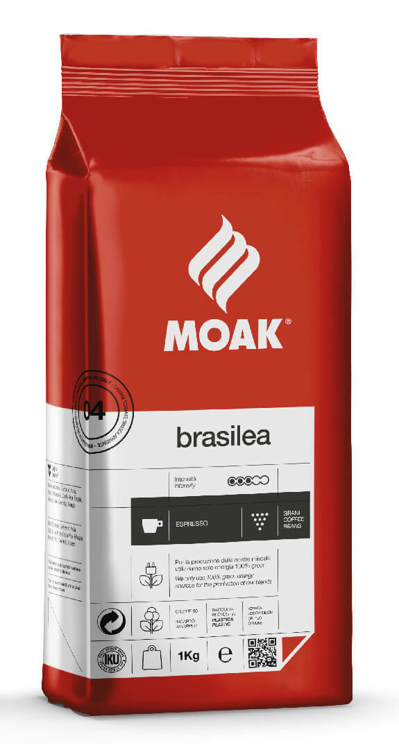 Włoska kawa ziarnista MOAK Brasilea 60% Arabica, 40% Robusta z nutą miodu, czekolady i lukrecji ...