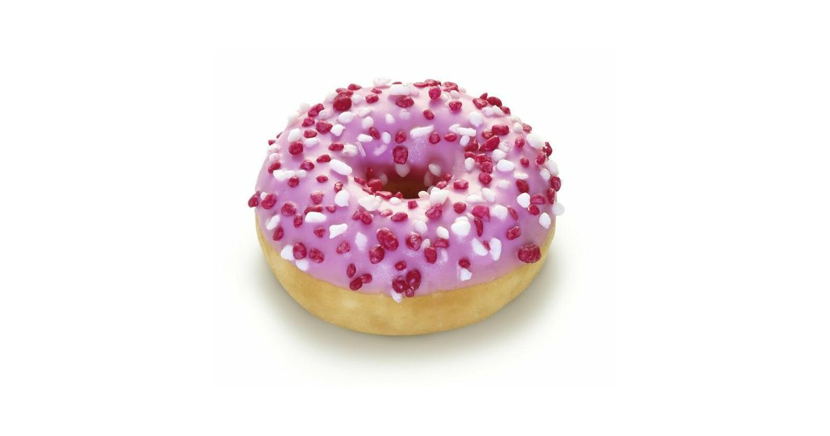 Mrożony mini Pinky Donut z polewą o smaku truskawkowym 22 g karton 180 ...