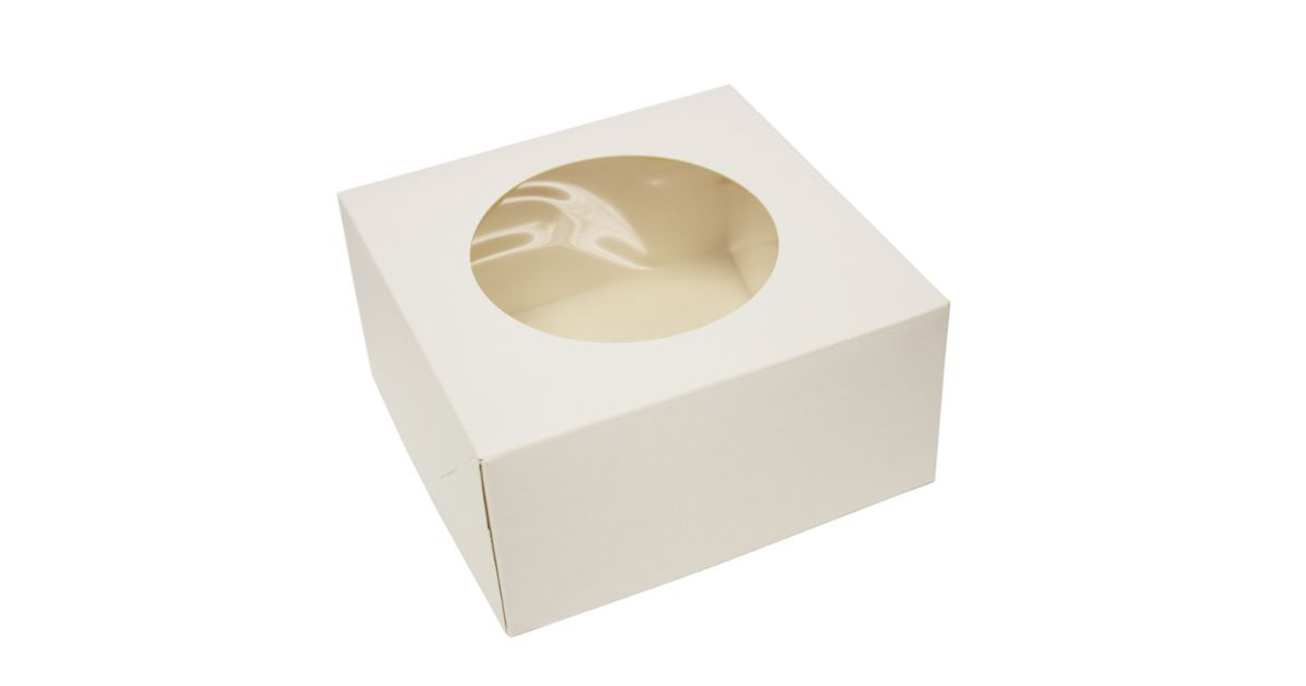 Pudełko białe na ciasto z okienkiem 20x20x9 cm opak.50 szt. - Sklep ...