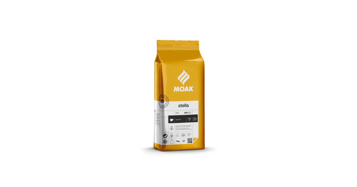 Włoska kawa ziarnista MOAK Stella 80% Arabica, 20% Robusta, cytrusowy ...