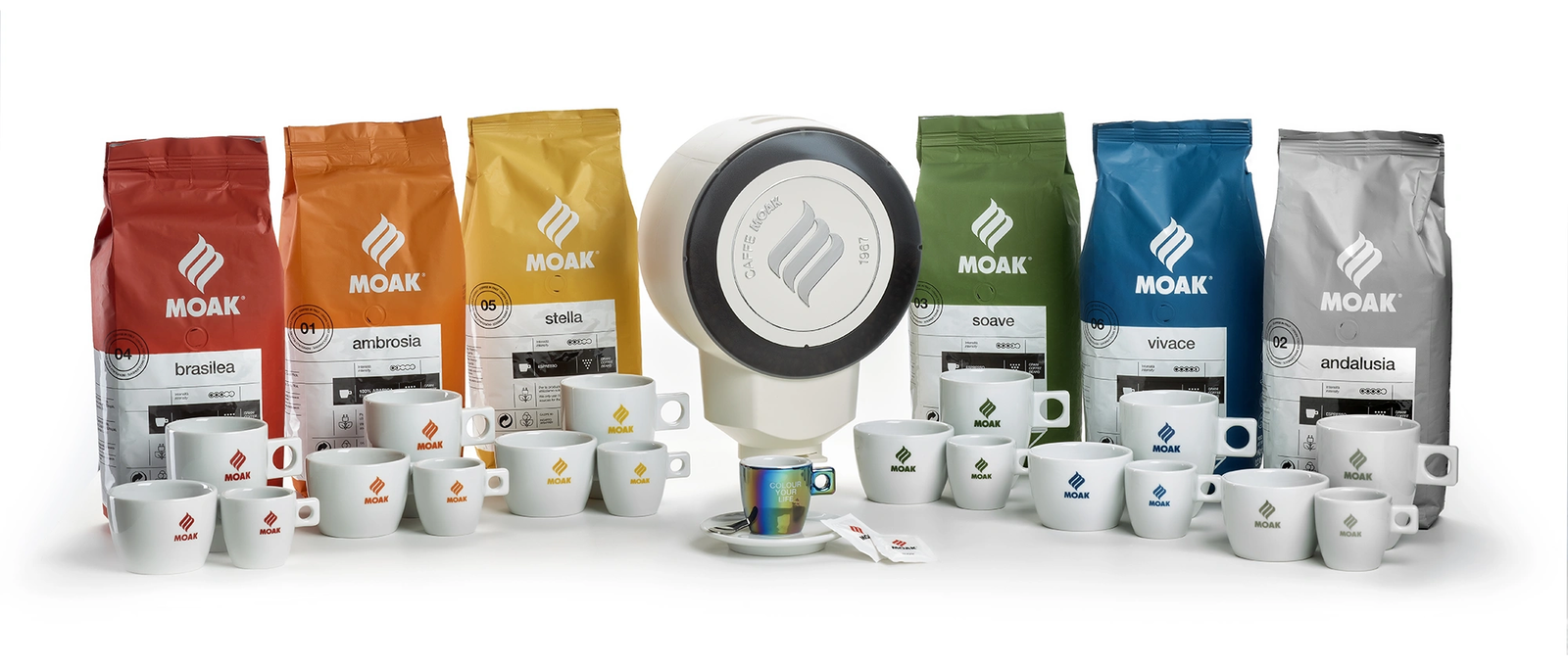 Włoska kawa ziarnista MOAK Stella 80% Arabica, 20% Robusta, cytrusowy posmak z nutą wanilii 1 kg ...