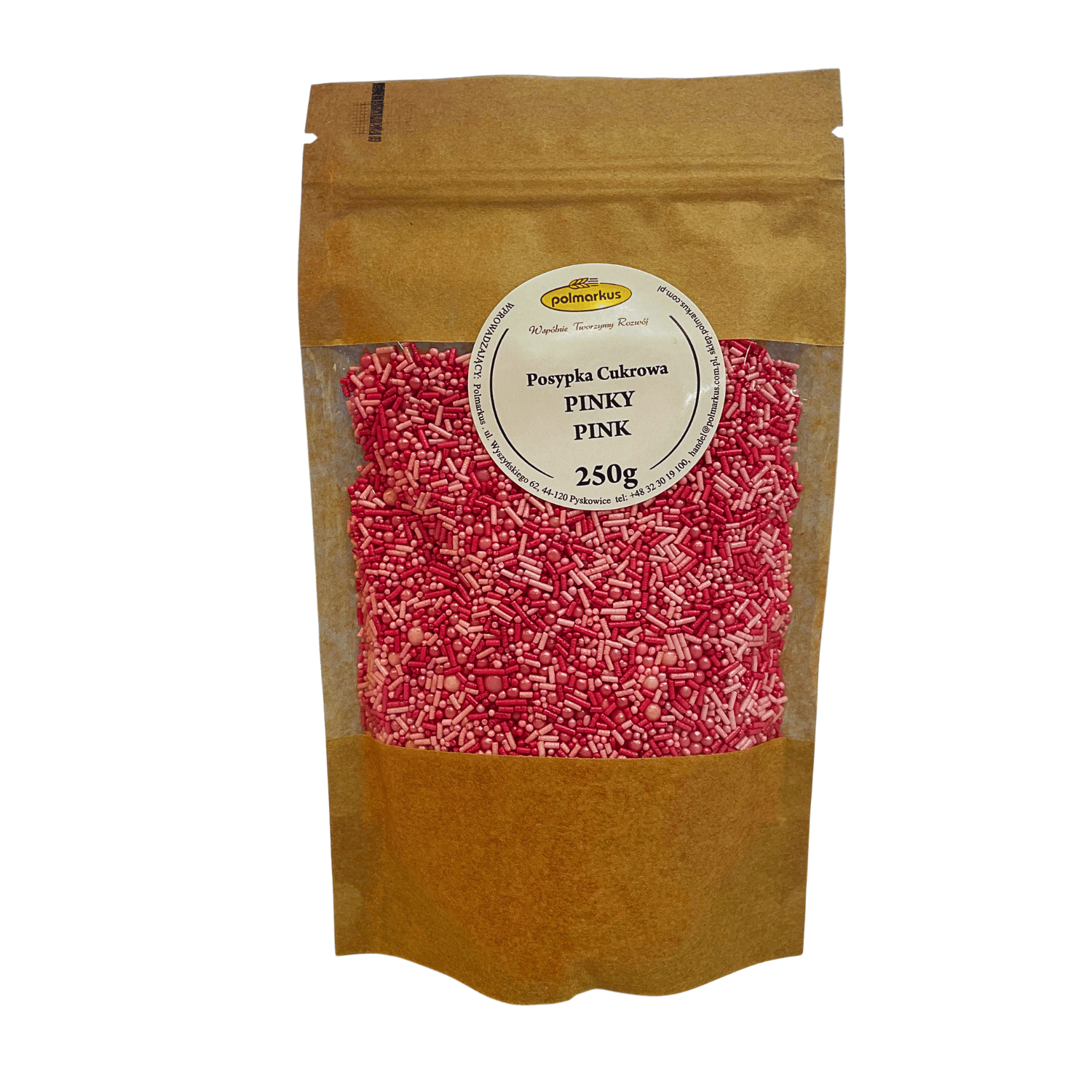 Posypka cukrowa Pinky Pink różowa 250 g - Sklep Polmarkus